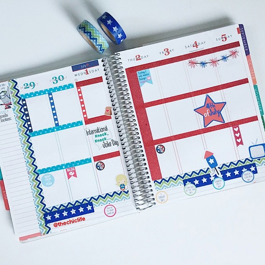 Planner Decoration Ideas July 2015 Erin Condren Vertical The Chic Life