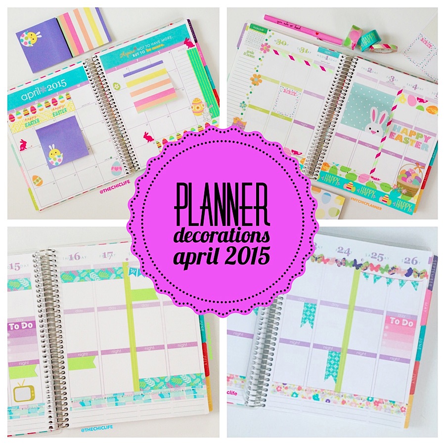 Planner Decoration Ideas April 2015 Erin Condren Vertical The Chic 