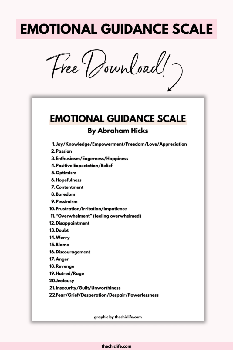 Emotional Guidance Scale by Abraham Hicks: How to Best Use It (FREE ...