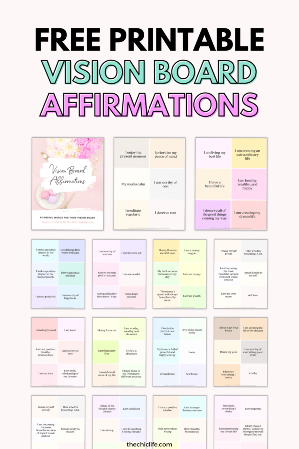 100 Best Vision Board Affirmations 2025 (Free Printable) - The Chic Life