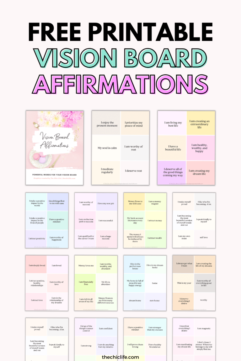 100 Best Vision Board Affirmations 2025 Free Printable The Chic Life