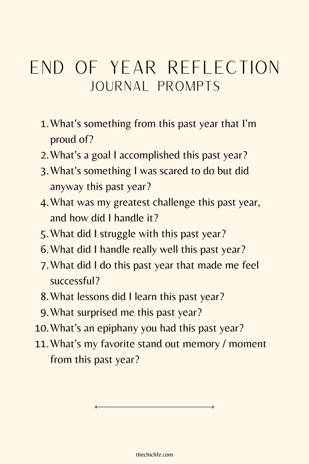 End of Year Reflection Questions: Journal Prompts (FREE Printable) - The Chic Life