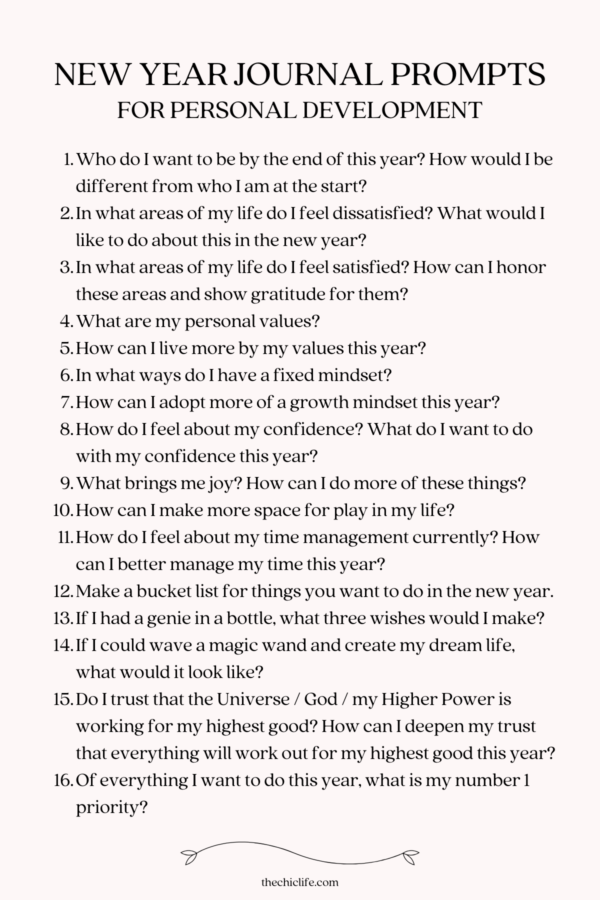 100 Best New Year Journal Prompts for an Amazing 2025 (Free Printable ...
