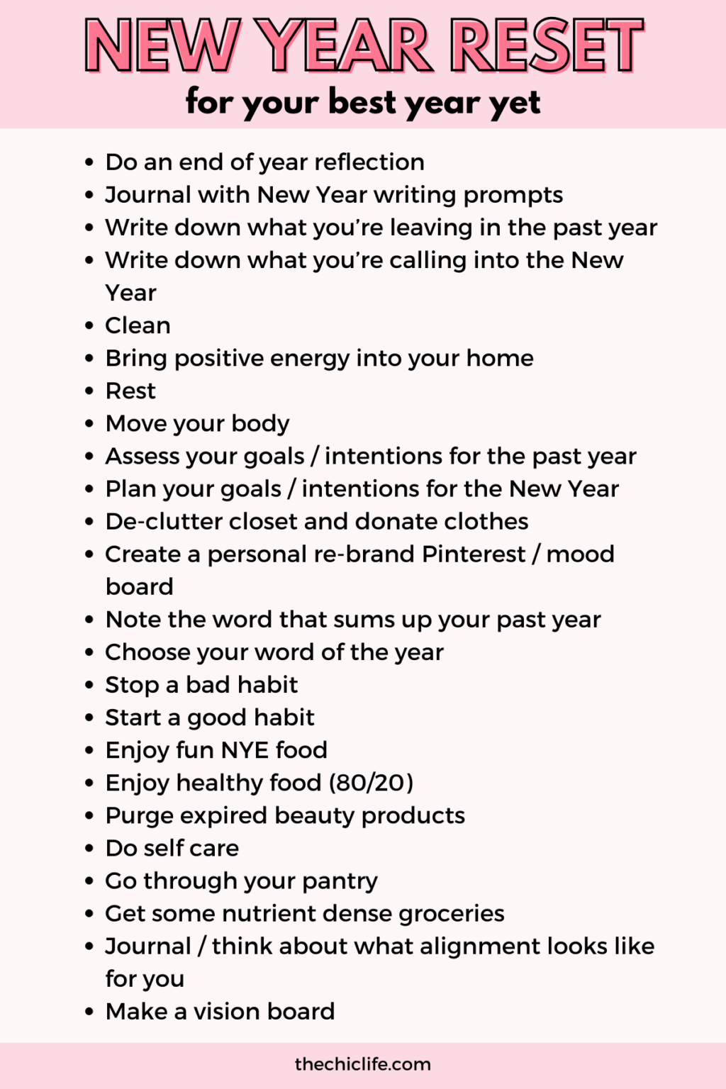 New Year Reset Guide and Checklist 2025 (Prep for Your Best Year Yet) - The Chic Life