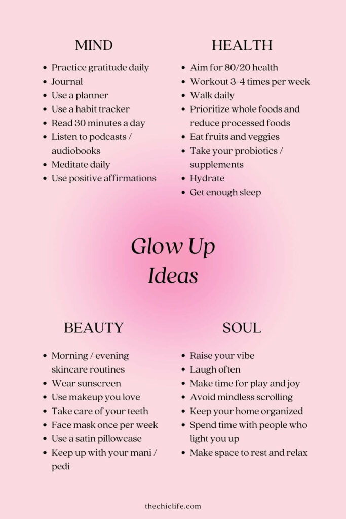 Ultimate Glow Up Checklist to Level Up Your Life in 2025 (FREE PDF) - The Chic Life