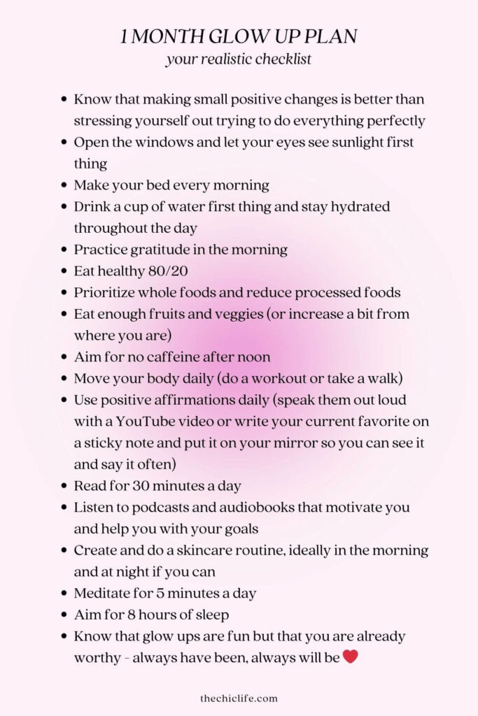 Ultimate Glow Up Checklist to Level Up Your Life in 2025 (FREE PDF ...