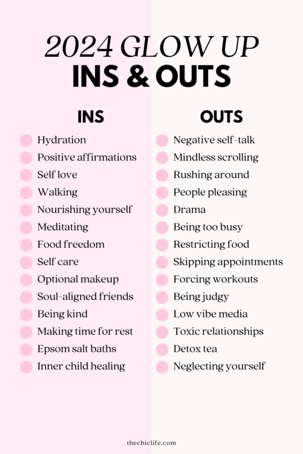 Glow Up Ins and Outs 2024 - The Chic Life