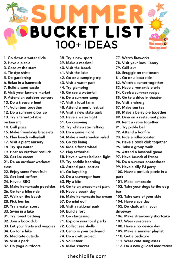 100+ Best Summer Bucket List Ideas 2025 (For Couples, Family, Friends, or Solo) - The Chic Life