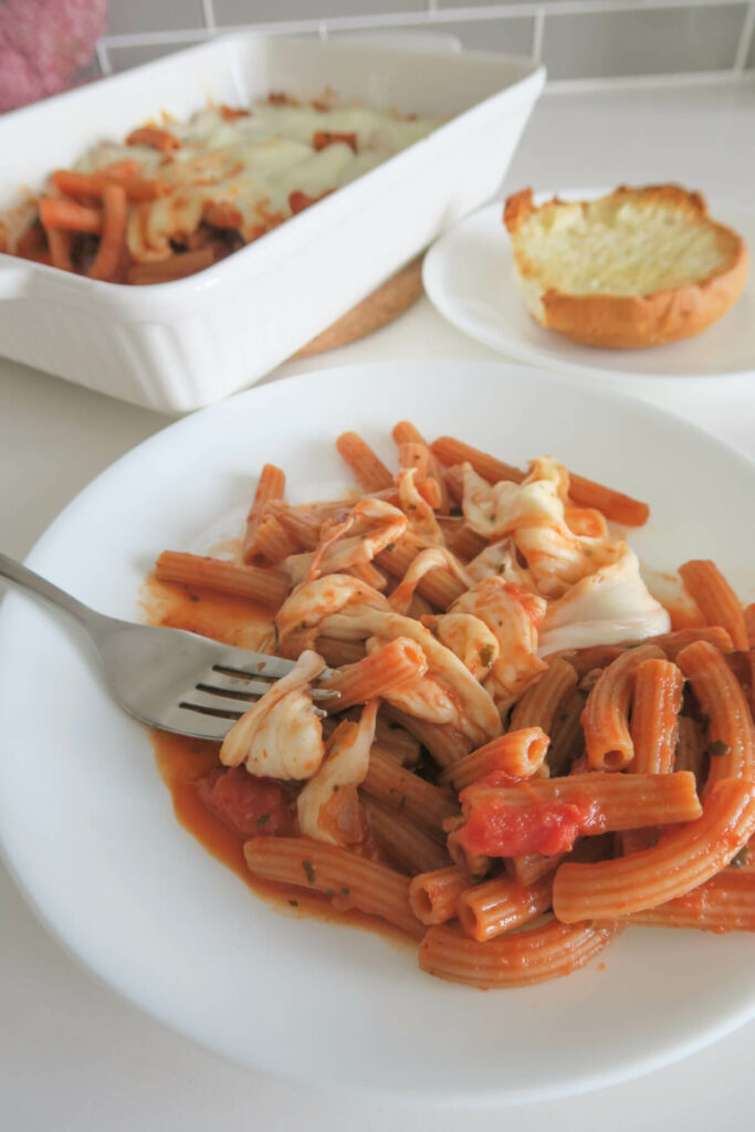 Easy Trader Joe's Cheesy Pasta Bake Recipe (3-Ingredients) - The Chic Life