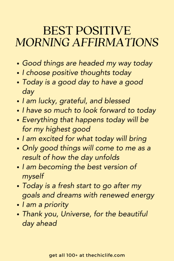 100+ Powerful and Positive Morning Affirmations (Gratitude, Abundance ...