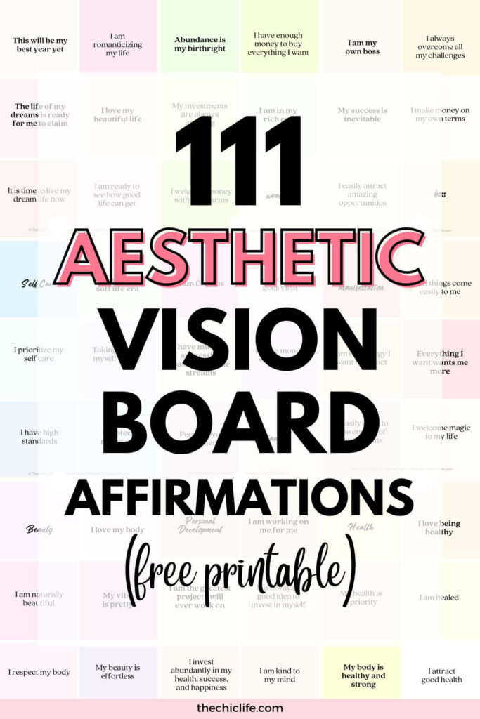 111 Aesthetic Vision Board Affirmations 2026 (Free Printable) - The ...