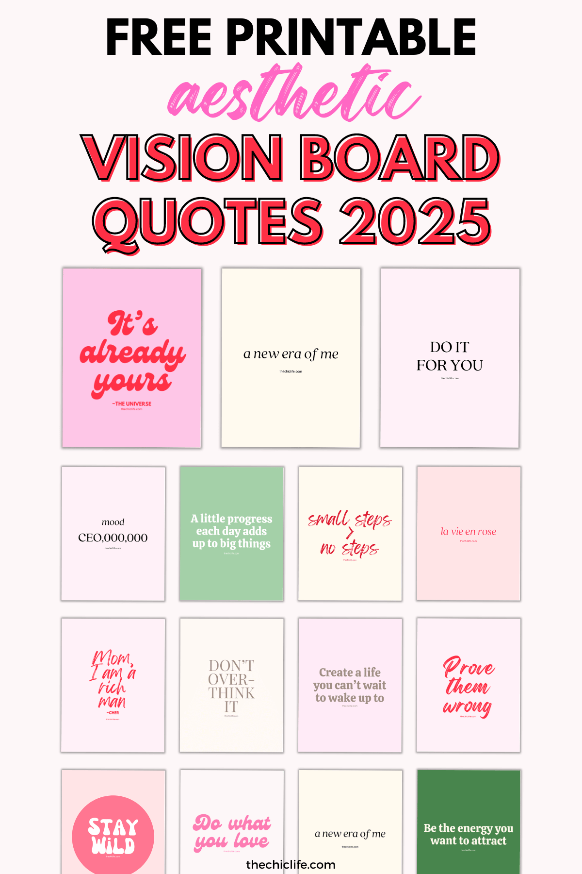 Aesthetic Vision Board Quotes 2026 (Free Printable of Beautiful ...