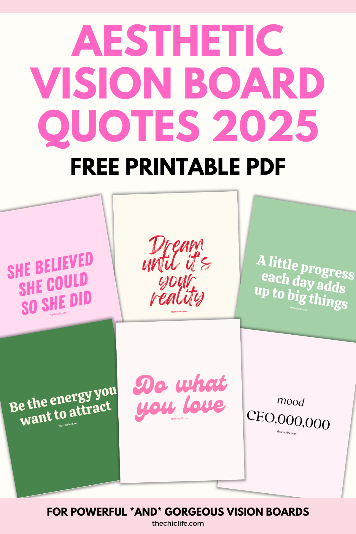 Aesthetic Vision Board Quotes 2026 (Free Printable of Beautiful ...