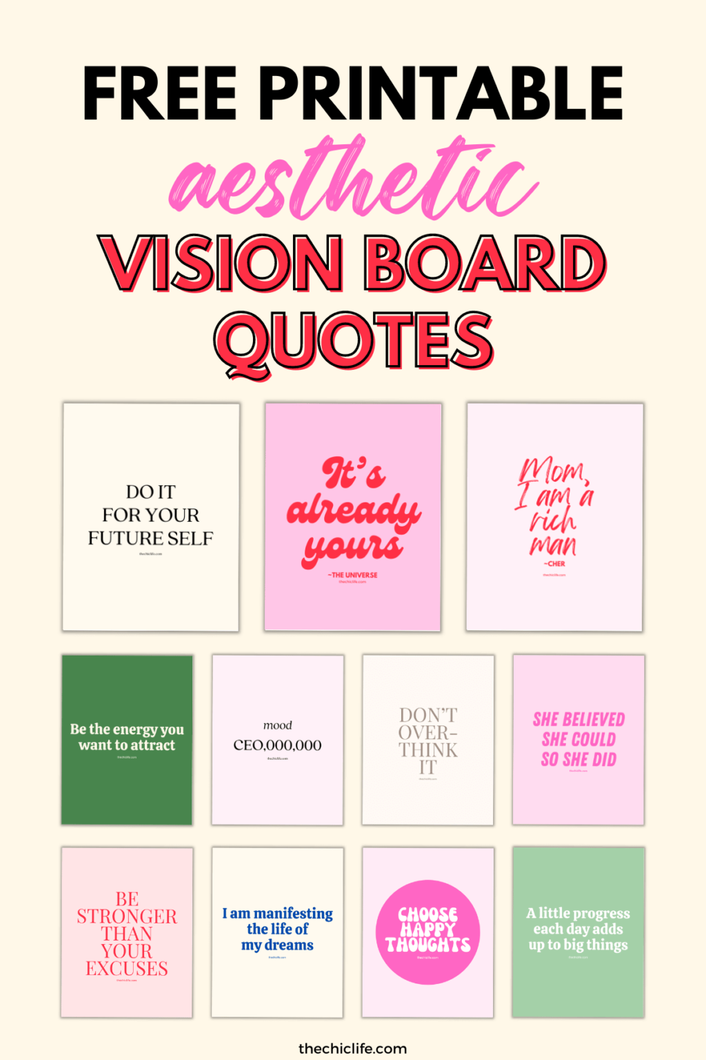 Aesthetic Vision Board Quotes 2025 (Free Printable of Beautiful ...