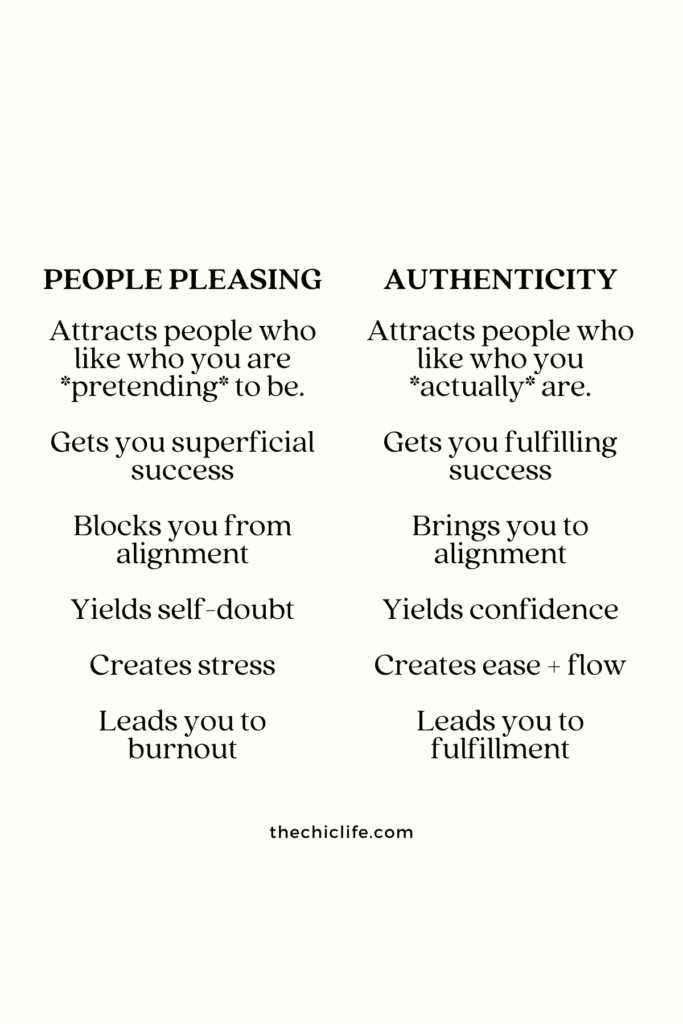 Authenticity vs People Pleasing - The Chic Life