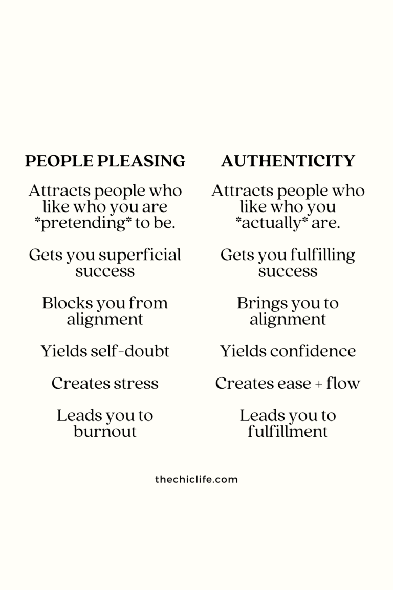 Authenticity vs People Pleasing - The Chic Life