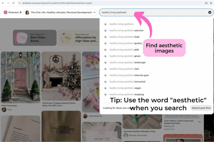 How to Make a Pink Aesthetic Vision Board (Using Canva and Pinterest ...
