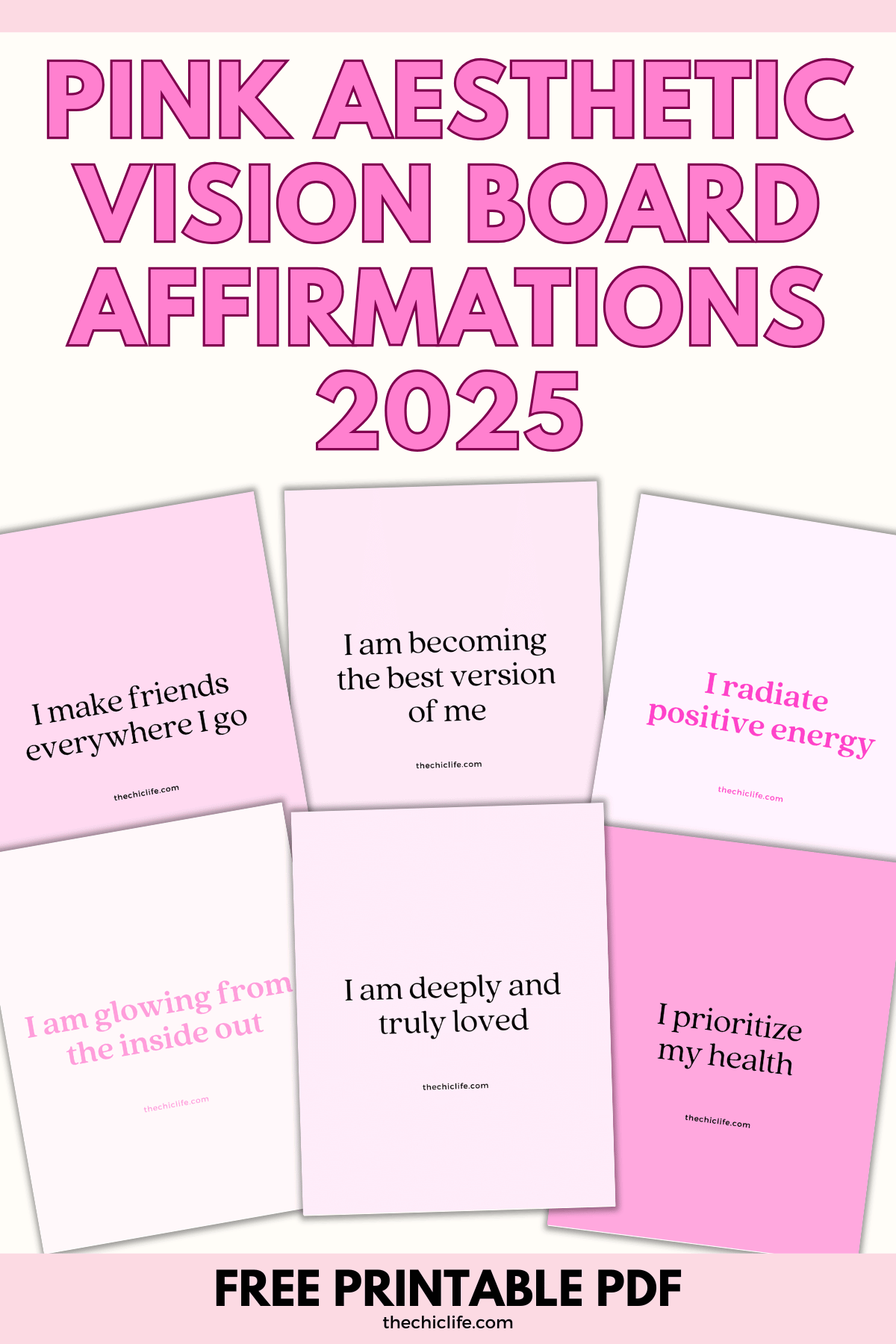 44 Pink Aesthetic Vision Board Affirmations (Free Printable) - The Chic ...