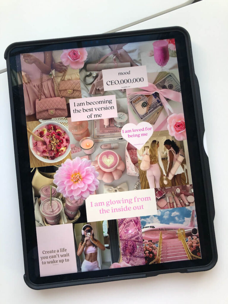How to Make a Pink Aesthetic Vision Board (Using Canva and Pinterest ...