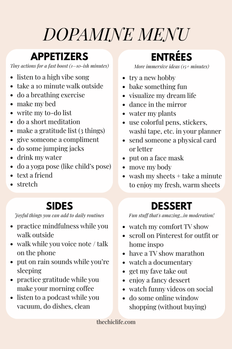 Dopamine Menu Ideas List and Aesthetic Examples - The Chic Life