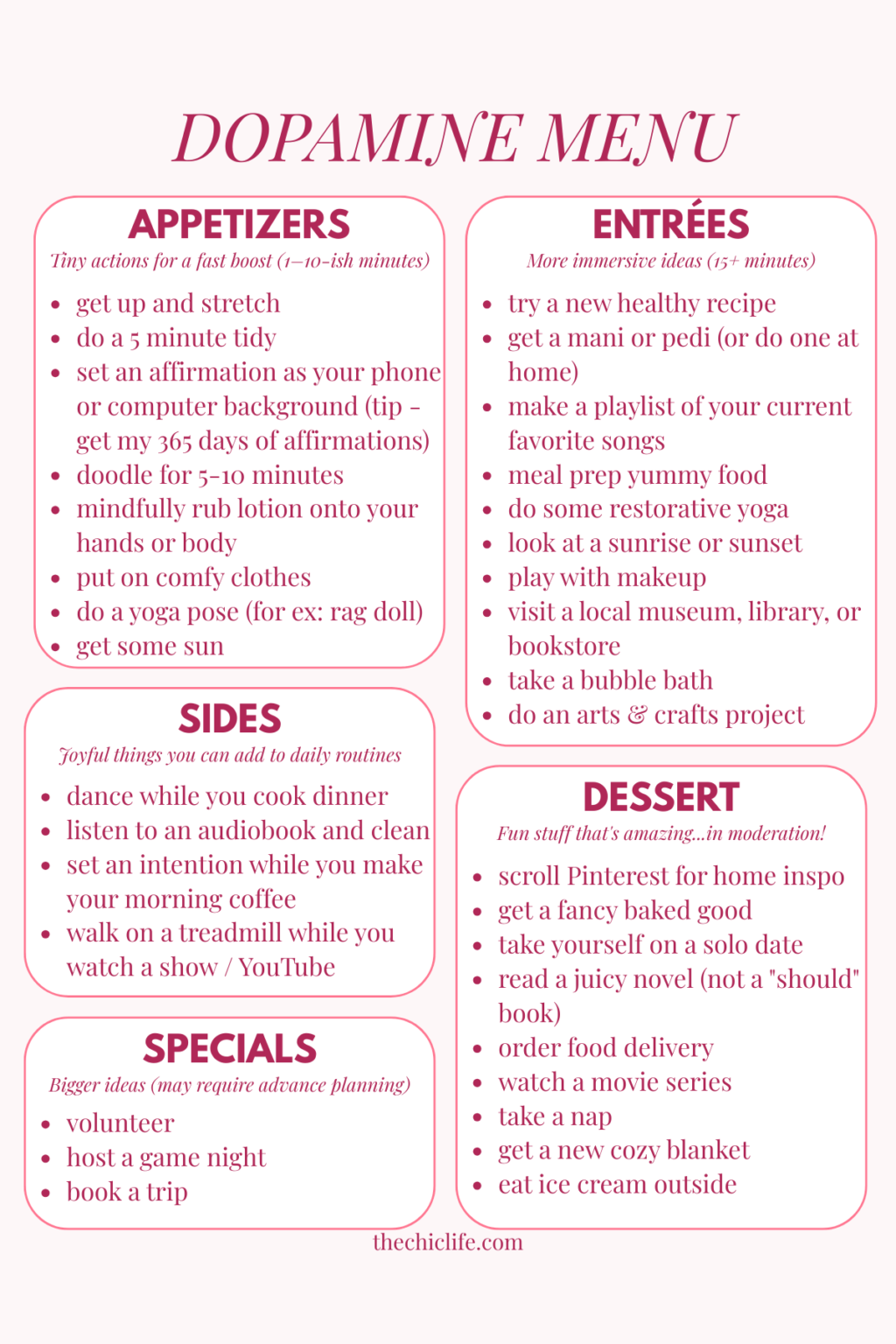 Dopamine Menu Ideas List and Aesthetic Examples - The Chic Life
