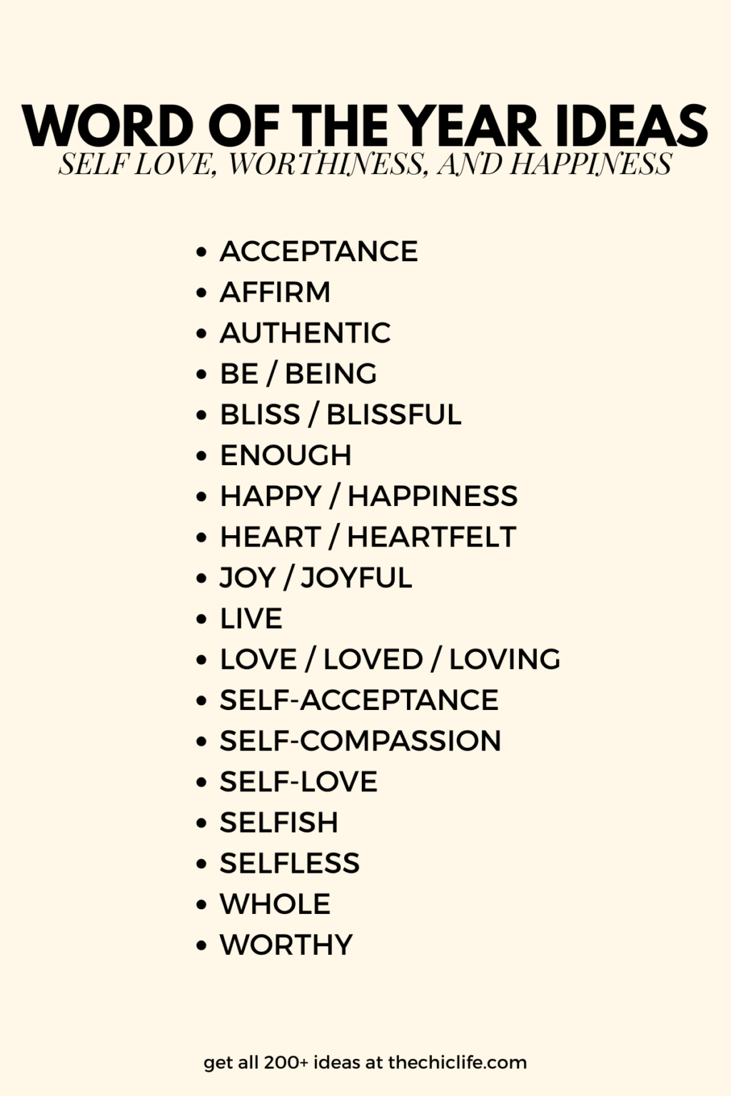 200+ Word of the Year Ideas 2026 (For Personal Growth + Dream Life ...