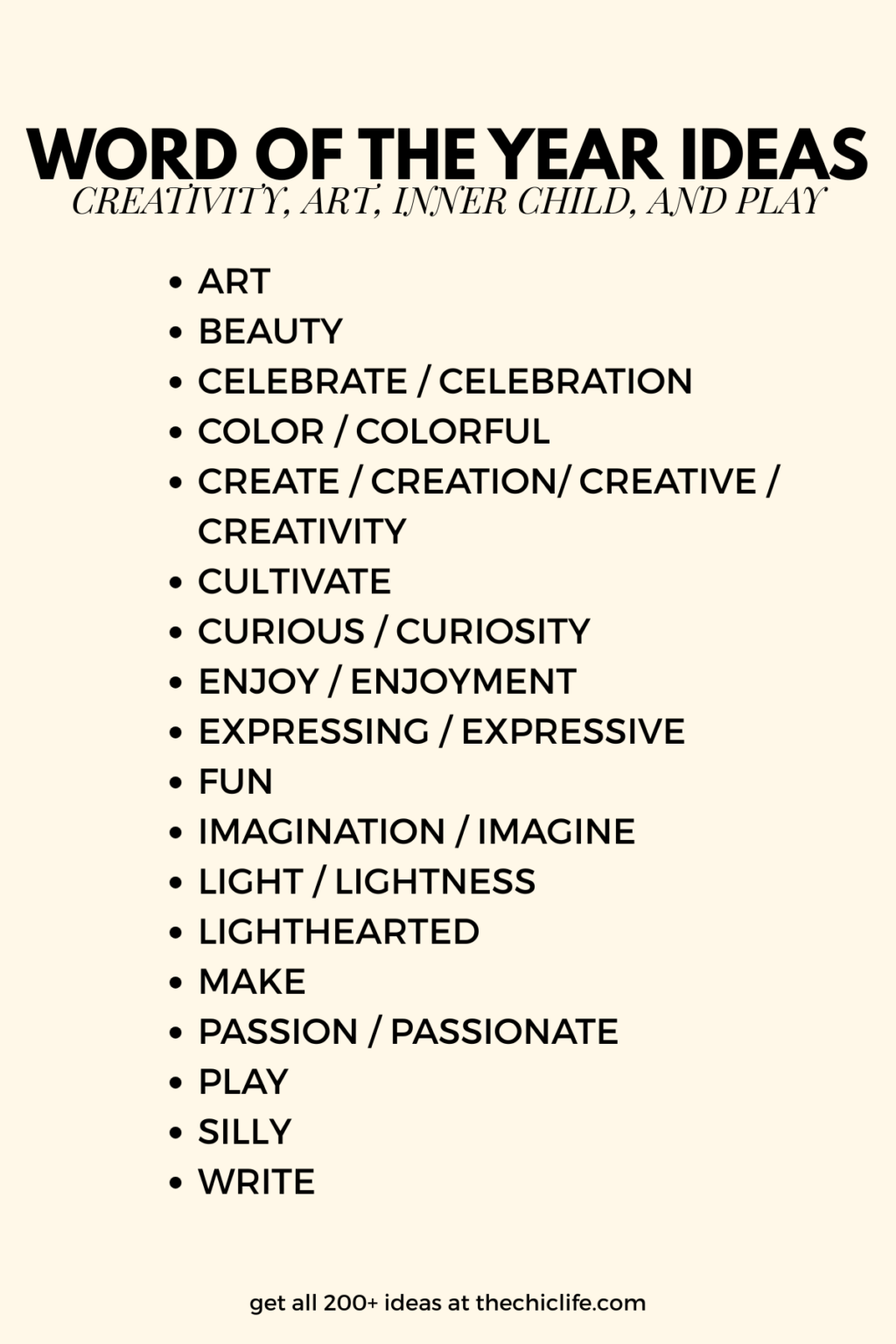 200+ Word of the Year Ideas 2026 (For Personal Growth + Dream Life ...